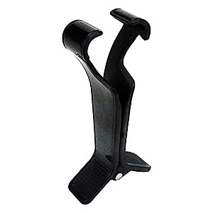 Universal Cell Phone Stand for Desk V Shape Tech Clip, Strong Spring Clamp with Soft Pad for Vertical and Horizontal Screen Viewing - Black