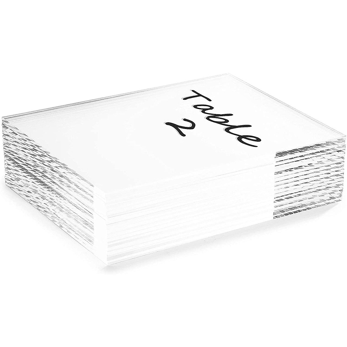 Bright Creations Clear Acrylic Place Cards for Weddings, Table Seating (5x7 In, 20 Pack)