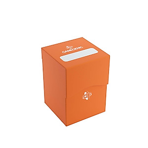 Gamegenic Deck Holder 100+ Casual Deck Box | Double-Sleeved Card Storage with Flex Card Divider | Premium Card Game Protector | Cobra Neck Technology | Holds up to 100 Cards | Orange Color | Made