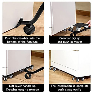 2022 Upgraded Furniture Dolly, 1100lbs Heavy Duty Safe Dolly with 5 Wheels, Moving Furniture Dolly, Furniture Lifter, Heavy Furniture Roller Mover Tool, for Sofa Refrigerator