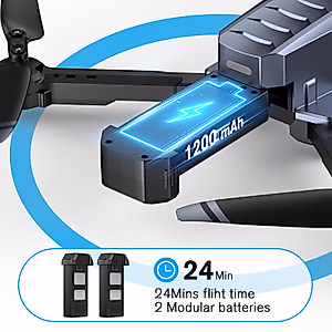 DROCON Drone with Camera for Adults ,1080P HD Adjustable WIFI FPV Drone for Kids Beginners,RC Mini Drone Toys Gifts with Altitude Hold,360°Flip ,Headless,Gestures Selfie,3 Speed Mode, 2 Batteries with Carrying Bag