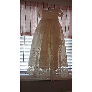 Newdeve Baby-Girls Lace Beads Infant Toddler White Christening Gowns Long (9-12 Months, Ivory)