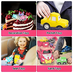 newcrave Toys for 1 2 3 Year Old Girl Truck, 7-in-1 Carrier Truck Cars Toys for Girl, Toddler Girls Toys Age 1-2 2-3, Princess Toy with Light & Sound, Easter Birthday Gifts for 1 2 3 Year Old Girls