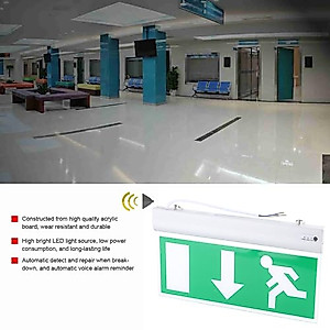 Emergency Exit Sign, LED Exit Sign, Exit Sign with Emergency Lights, Safety Indicator Lamp for Hotel Shopping Malls Supermarkets Hospital