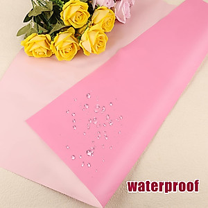LUTER 20 Sheets Flower Wrapping Paper, 22.8x22.8 inch/58x58cm Floral Bouquet Wrapping Paper Double Sided Color Flower Packing Paper for Wedding Graduation Valentine's Day(Orchid Purple & Light Pink)