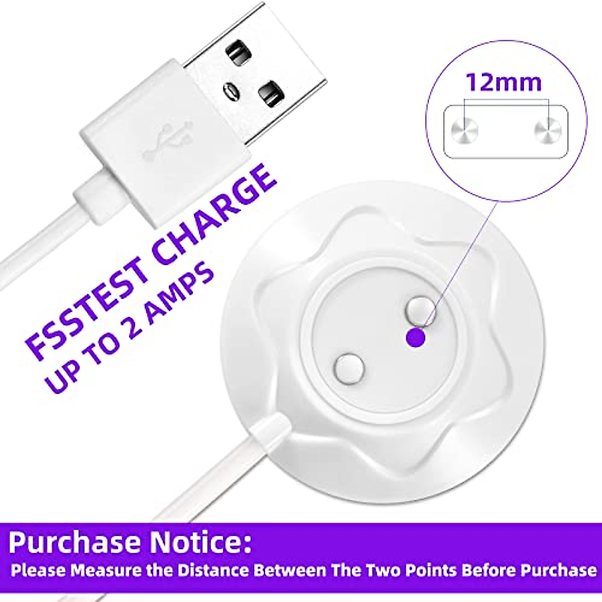 Replacement Rosetoy Charger, Standing Magnetic Adapter Fast Charging USB Cable Cord Replacement Base Dock Station for Rosetoy Only-12mm