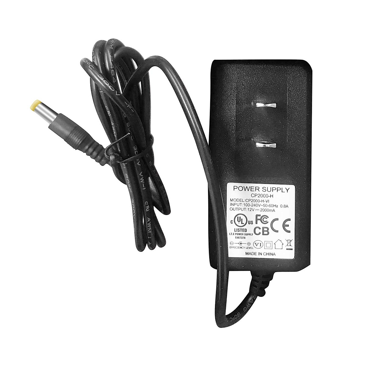 [UL Listed and FCC Certified ] HDView 12V DC 2A Power Adapter Supply UL Listed Certified 2.1mm 5.5mm, 2a Power Transformer for Security Camera