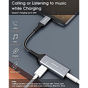 ZOOAUX [New Version] USB Type C to 3.5mm Audio Adapter and Charger,2 in 1 USB C to Aux Audio Jack Splitter Hi-Res DAC and Fast Charging Dongle for Galaxy S22/S21/S20 Note 20,iPad Pro,Pixel 3/4 XL