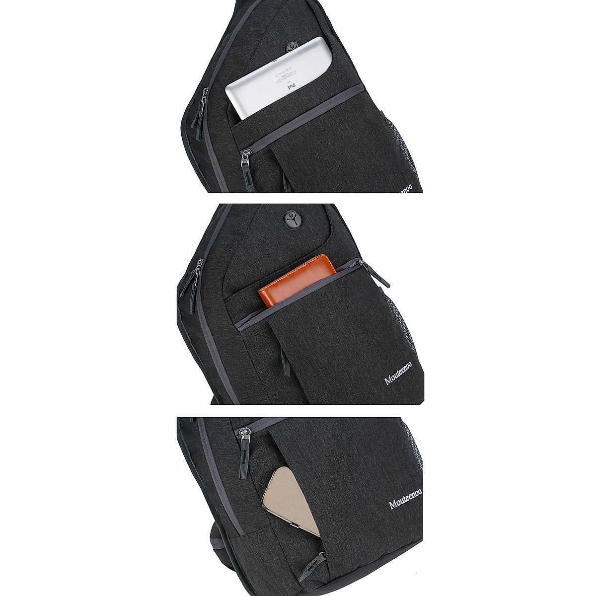 Mouteenoo Sling Backpack for Men and Women Bag (Dark Grey)