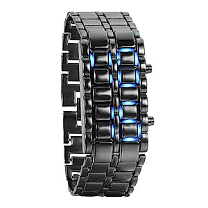 JewelryWe LED Lava Watch for Men Women Square Digital Faceless Metal Wristwatches, for Mother’s Day