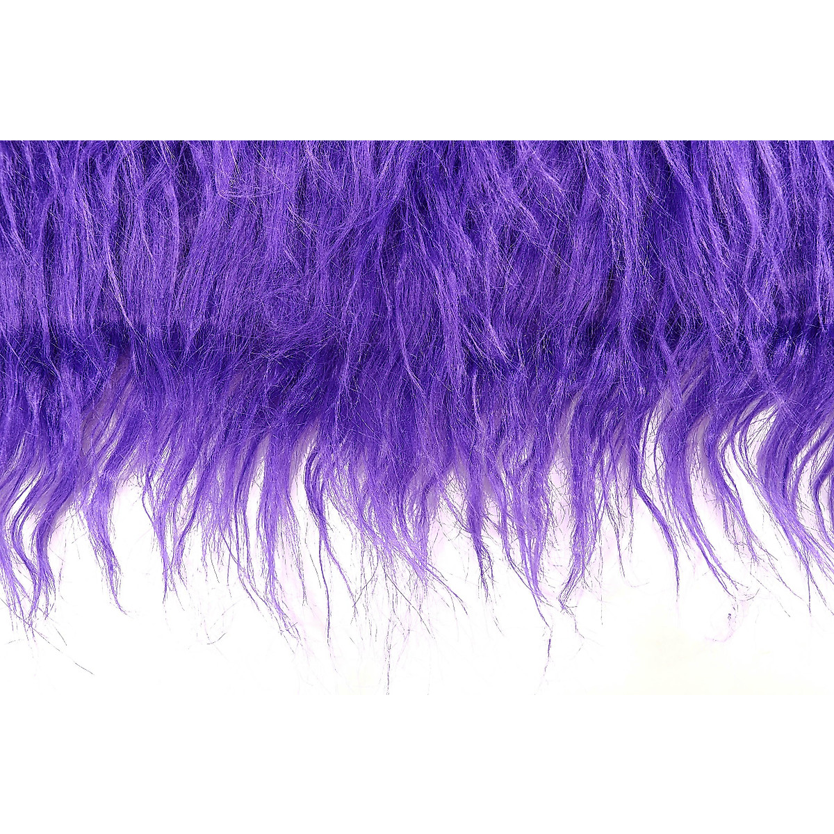 Shaggy Plush Faux Fur Fabric Precut Strips Fluffy Fuzzy Craft Fur for Gnomes Beard Hair Cosplay Costume Dwarf Decoration, Deep Purple 2x60 inch