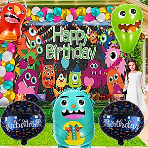 N05280-DXQ-MonsterBash Monster Bash Birthday Party Supplies Decorations Cake Topper Balloons Favors Backdrop Banner Decor