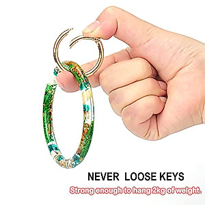 Palksky Wristlet Keychains Molds, Key Ring Bracelet Molds for Epoxy Resin Molds Casting, Silicone Mold for Car Key Chain Bracelets Wristlet Wallet with 10pcs Key Chains and 10pcs Key Rings