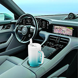 Meoky 32 oz Tumbler with Handle and Flip Straw, 100% Leakproof Tumbler with Lid and Straw, Stainless Steel Insulated Cup, Cupholder Friendly, Keeps Cold for 24 Hours (Azure)