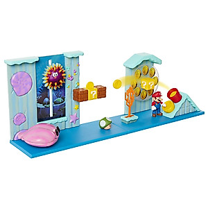 Nintendo Super Mario Deluxe Underwater Playset with 5 Interactive Environmentpiece – Includes 2.5” Mario Figure, 1-Up Mushroom Accessory & Warp Pipe Coin Launcher