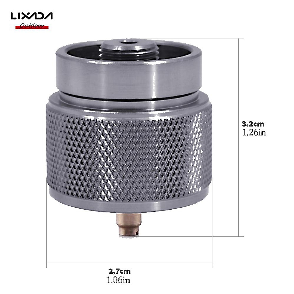 Lixada Camping Stove Adapter 1LB Propane Small Tank Input EN417 Lindal Valve Output/Propane Gas Tank Conversion Head Backpacking Stove Convert Connector, Silver