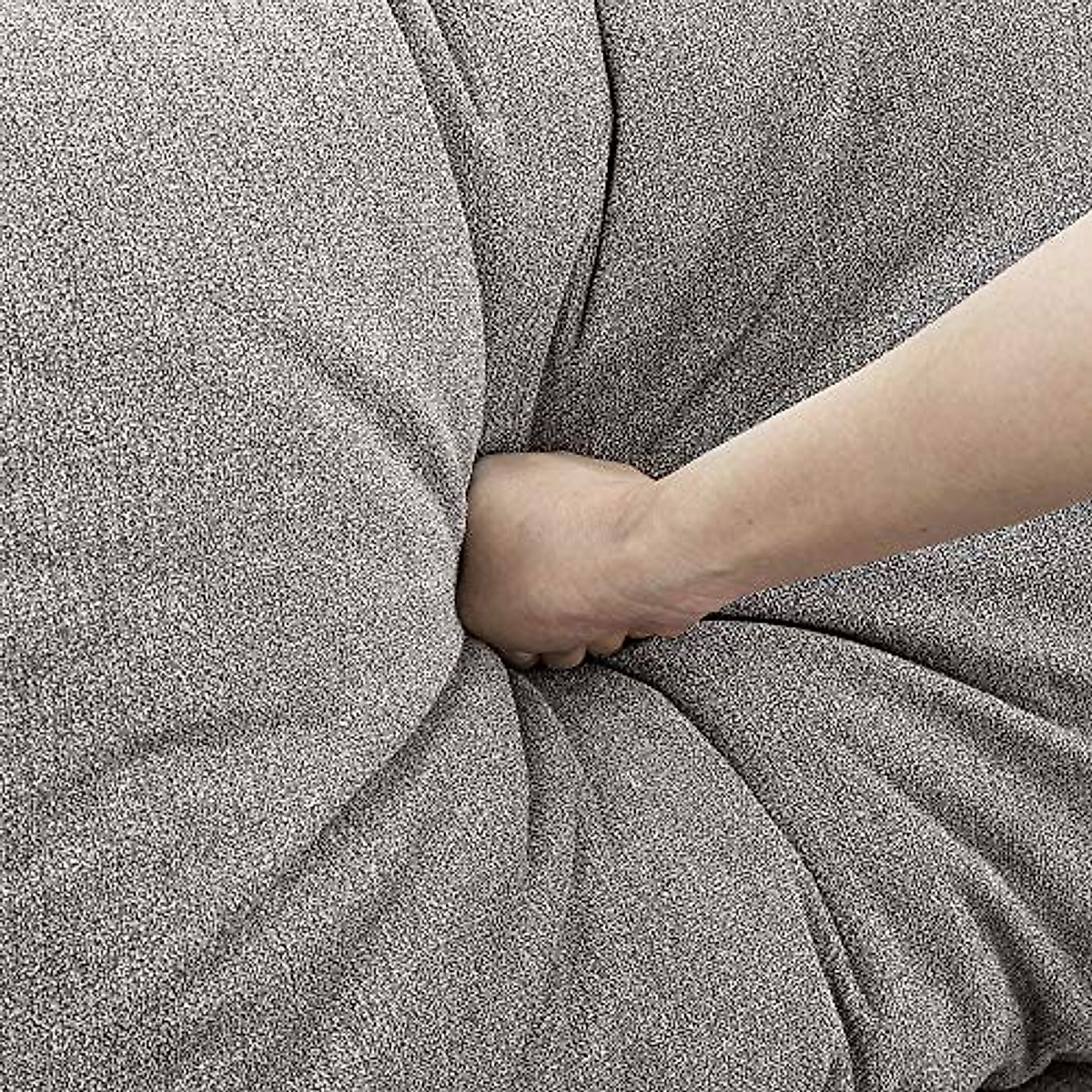 AUKUYEE Modern Fabric Sectional Couch Living Room, 6-Pcs L-Shaped Corner Sofa with 3 Pillows, 100 inch, Grey