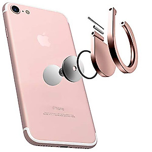 Cell Phone Ring Holder for Back of Phone Mount and Finger Grip iPhone Ring Kickstand (Rose Gold)