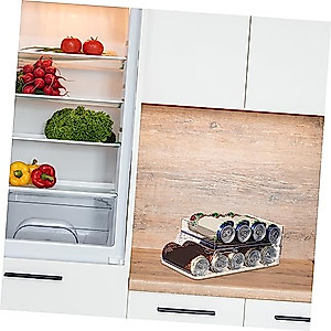 BESTOYARD can storage rack fridge organizer beverage can storage organizer beer can organizer fridge can dispenser refrigerator drink rack soft drink Storage Box shelf double layer plastic