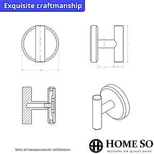 HOME SO Suction Cup Hooks T Shape for Shower, Bathroom, Glass Door, Mirror, Tile – Loofah, Towel, Coat, Bath Robe Hook Holder for Hanging up to 15 lbs – Waterproof & Rustproof, Black Matte (2-Pack)