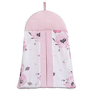 NOJO Dreamer Watercolor Floral 8 Piece Nursery Crib Bedding Set, Rose/Pink/White