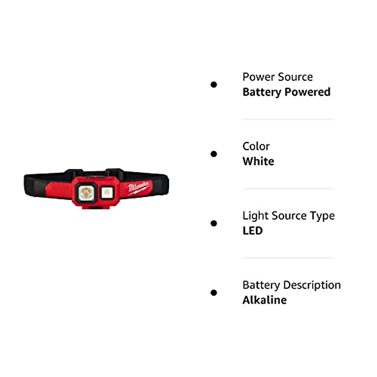 Milwaukee 2104 Spot Flood 450 Lumens Adjustable Hard Hat Headlamp Light