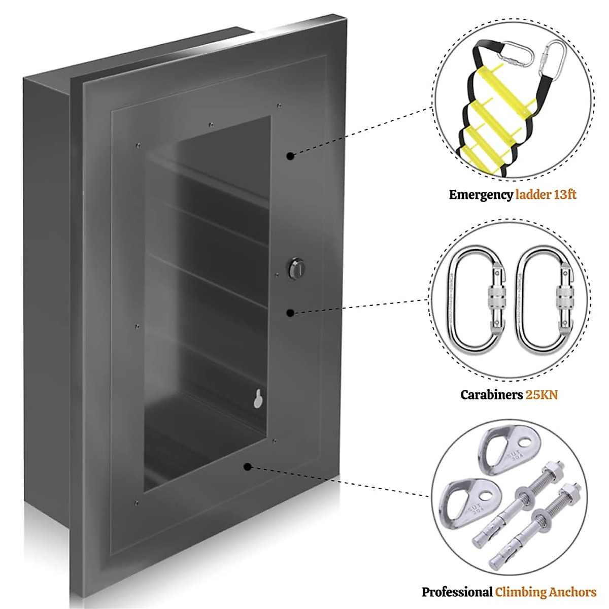 Fire Emergency Set !3ft Ladder + Fire Blanket for Home - Rescue Kit - Fire Escape