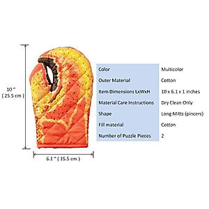 Aitian Lobster Claw Oven Mitts - Heat Resistant BBQ Oven Gloves, Set of 2, Quilted Cotton, Designed for Light Duty Use (Gloves-01)