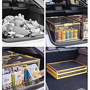 RUTILY Collapsible Storage Bins with Lids Plastic Folding Storage Boxes for Organizing Big Storage Containers and Stackable Storage Bins With Wheels for Home and Garage Organization…