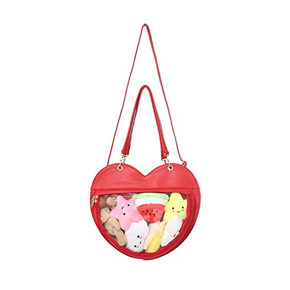 Ita Bag Heart Shaped Purse Kawaii Backpack Ita Bag Crossbody Clear Bag Ita Heart Bag Kawaii Wallet Lolita Bag Love Shaped Bag Kawaii Bag Transparent Backpacks Cute Bag Japanese School Bag Anime Bag