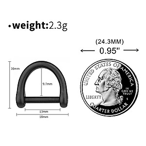 TISUR Key Ring with Screw Shackle，Black Key Rings Heavy Duty keyrings for Keys,DIY Key Fob D Rings Keychain 2pcs (1/2'', Black/Titanium)