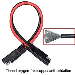 LIXINTIAN 10AWG [2 Pack ] SAE Power Automotive Extension Cable, SAE to SAE DC Power Quick Disconnect/Connect Wire Harness SAE Connectors with Dust Cap -30cm