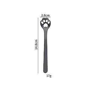 Cabilock 5pcs Cartoon Stainless Steel Coffee Spoon Metal Teaspoons Dessert Spoon Cat Paw Dog Paw Shaped Decorative Appetizer Tableware Spoons