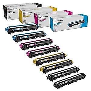 LD Compatible Toner Cartridge Replacements for Brother TN221 & TN225 High Yield (2 Black, 2 Cyan, 2 Magenta, 2 Yellow, 8-Pack)