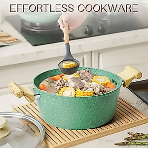 Innerwell Pots And Pans Set Nonstick, 8 Piece Kitchen Cookware Sets Nonstick Kitchenware Pans For Cooking, Pot And Pan Set Non Stick Pots And Pan Set 100% PFOA-Free, Toxin-Free, Induction Compatible