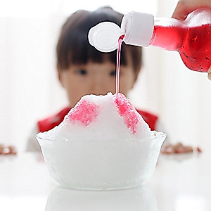 Shaved Ice Maker- Snow Cone, Italian Ice, and Slushy Machine for Home Use, Countertop Electric Ice Shaver/Chipper with Cup by Classic Cuisine, Red/White