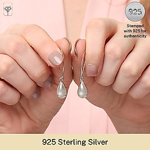MAX + STONE Tear Drop Wire Dangle Earrings for Women in 925 Sterling Silver with Hook