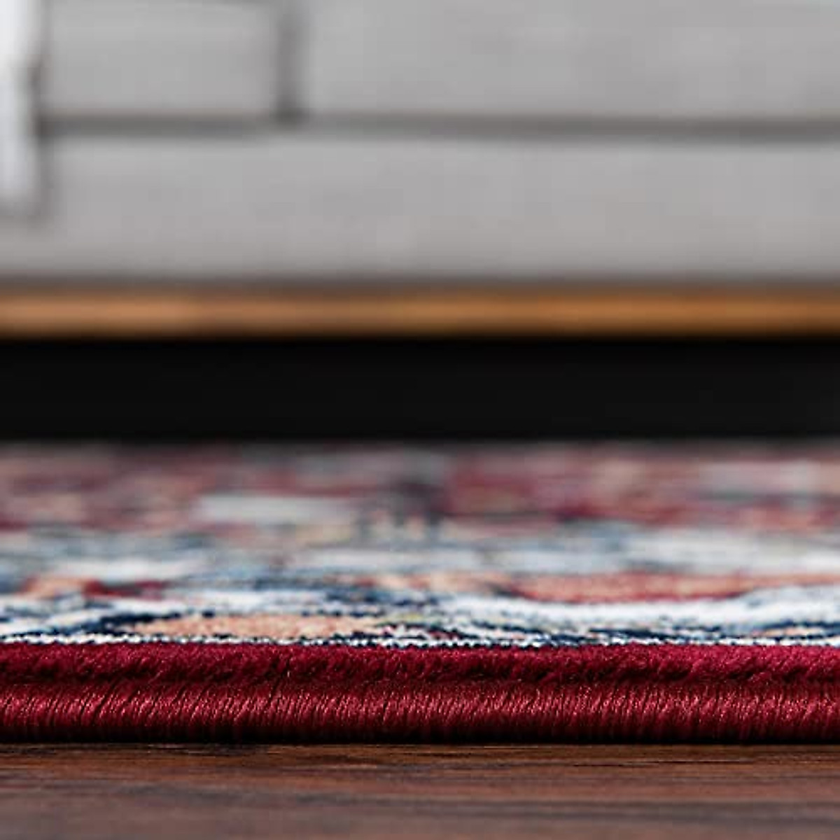 Unique Loom Narenj Collection Classic Traditional Hunting Scene Textured Design Area Rug, Rectangular 5' 0" x 8' 0", Burgundy/Tan