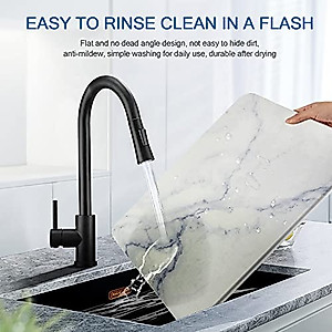 YUXSM Dish Drying Mats for Kitchen Counter,Ultra Absorbent,Non-Slip,Heat Resistant Mat Kitchen Gadgets,Stone Dish Drying Mats，Rack Tableware Mat.(12x16inch,Whtie)