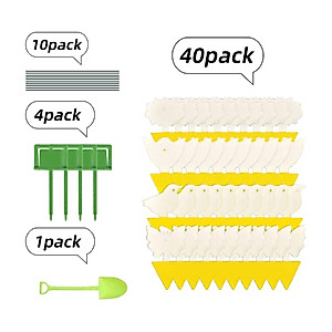 Yellow Sticky Trap for Gnats, 40 Pcs Fruit Fly Trap for Indoor House, Double Side Sticky Trap for Flying Plant Insect Like Fungus Gnat, Fruit Fly, Mosquito, White Fly