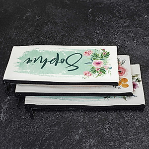 Bridesmaid Proposal Gifts - Personalized Makeup Bag for Women - 9 Colors - Custom Cosmetic Bag for Girls w/Name - Monogrammed Cosmetic Pouch