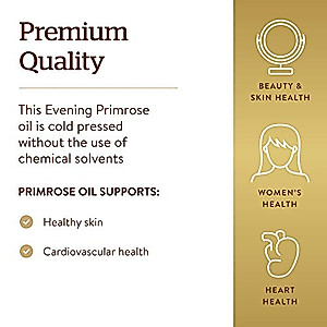 Solgar Evening Primrose Oil 1300 mg 60 Softgels - Promotes Healthy Skin & Cardiovascular Health - Nutritional Support for Women - Non-GMO Gluten Free Dairy Free - 60 Servings