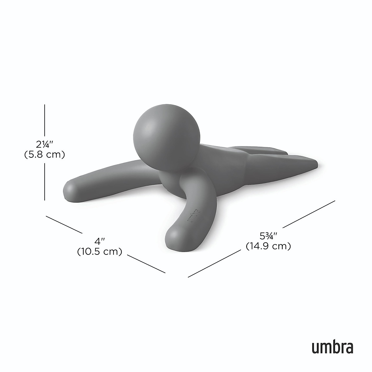 Umbra Buddy Door Stop, Heavy-Duty and Flexible, Soft-Touch Finish, Protects Your Floors, Single, (Charcoal, 1 Pack)