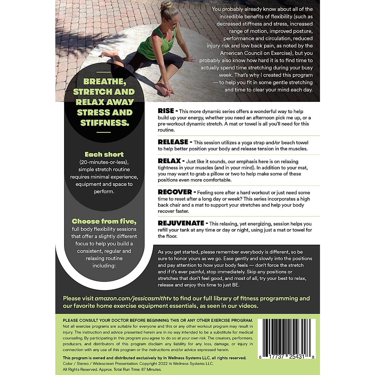 Stretch + Relax DVD: 5 Full Body, Short Flexibility Sessions to Relieve Stress + Improve Performance Every Day of Your Work Week