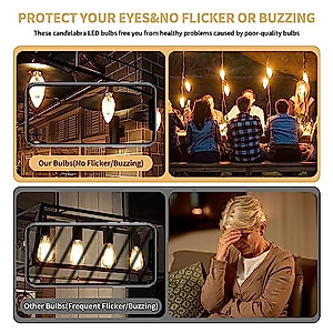 MEGAENERGY E12 LED Bulb Candelabra 40W Equivalent LED Chandelier Light Bulbs, 2700K Warm White, Non-Dimmable, 450Lumens Vintage LED Edison Bulb, CRI 80+, Clear Glass, Pack of 6