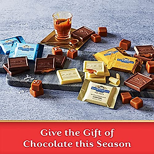 Ghirardelli Chocolate Chocolate Caramel Squares Assortment, Chocolate Squares for Valentines, 8.6 OZ Bag, Red