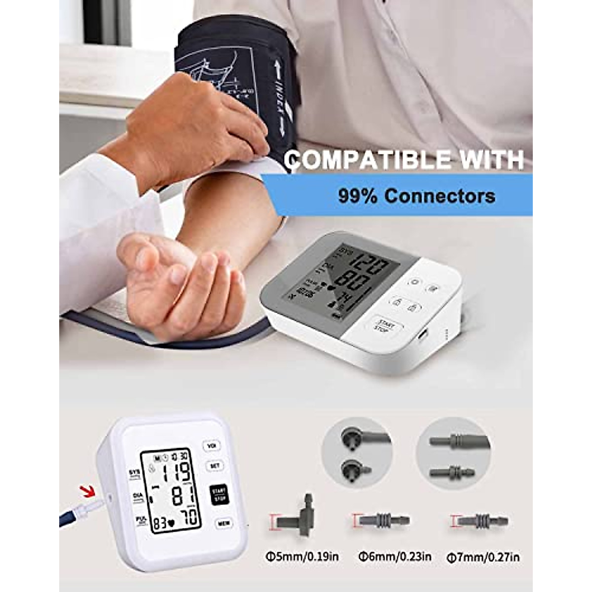 Blood Pressure Cuff, Compatible with Omron BP Extra Replacement Cuff, Applicable for 8.7”-16.5” Inches (22-42CM) Big Arm, Adult Large BP Cuff