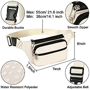 LEDAOU School Backpack for Teen Girls with Fanny Pack Laptop Backpacks 15.6 inch Daypack Women Bookbag School Bag for College Travel (Beige)