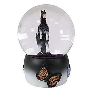 Ebros Gift Trail of Painted Ponies Western Metamorphosis Butterflies Black Beauty Horse Glitter Water Globe 5.25" Tall Farmhouse Ranch Cabin Country Snow Globes Collectible Figurine