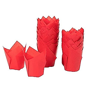 Leqi Baking Cups 150 Count Natural Cupcake Muffin Paper Liners Grease-Proof Wrappers for Wedding Birthday Christmas Party Baby Shower Anniversaries All Festivals (Red)